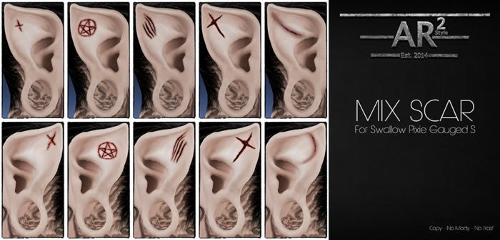 Second Life Marketplace - [AR2 Style] Mix Ear Scar for Swallow PIXIE ...